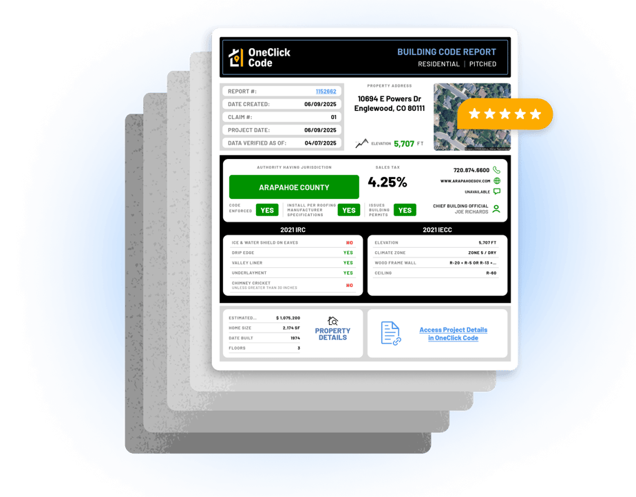Comprehensive Building Code Detail Reports | OneClick Code