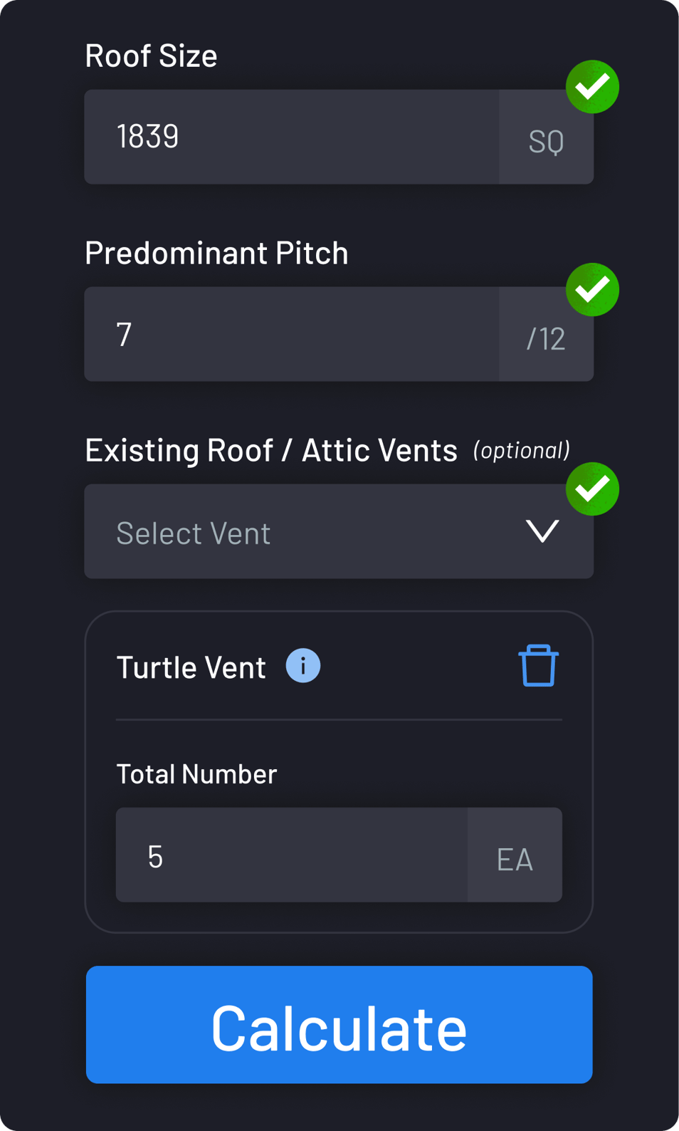Ventilation Calculator | Roof Vent & Attic | OneClick Code
